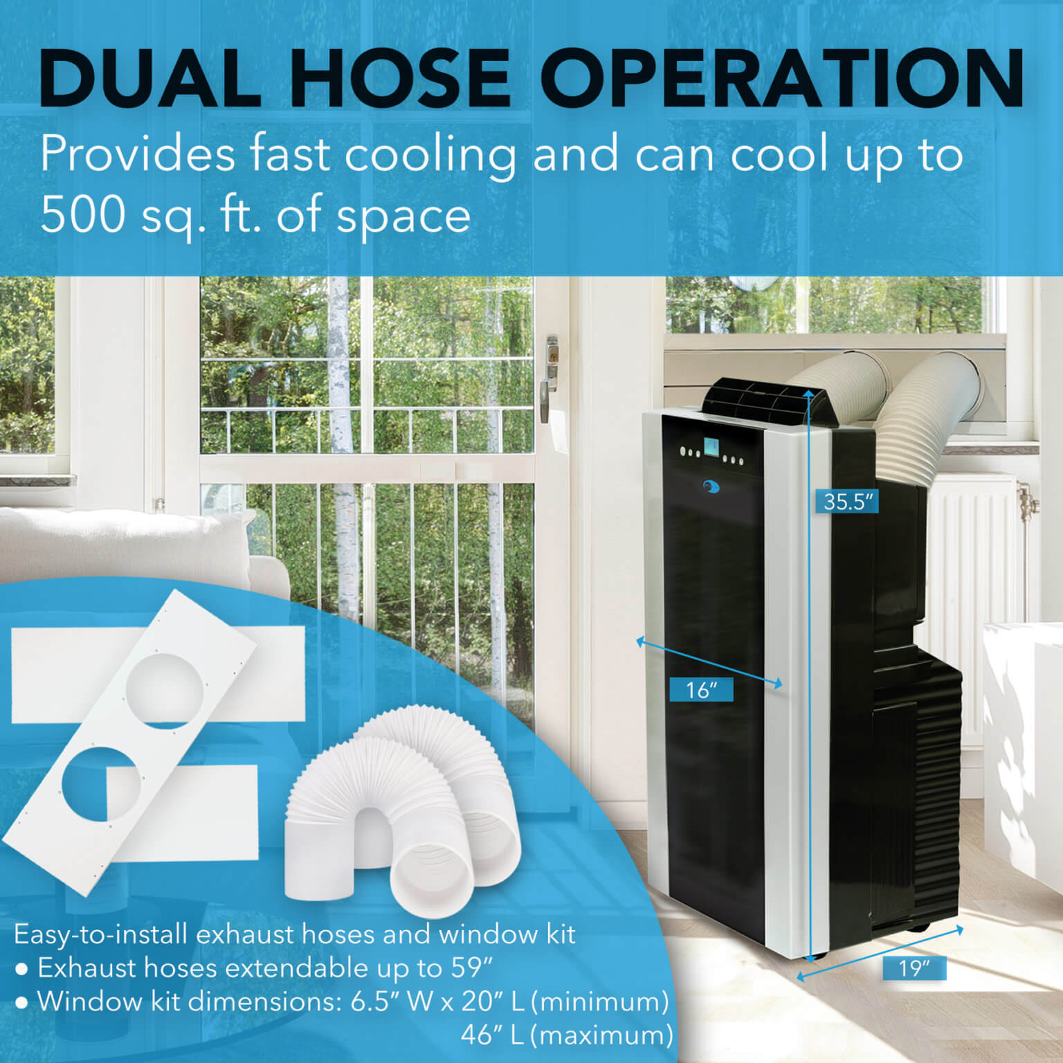 Arc 14s Dual Hose Portable Air Conditioner Whynter