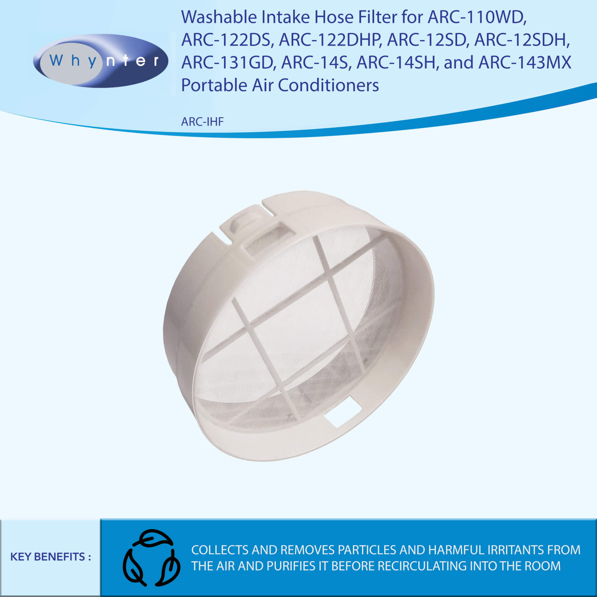 ARC-IHF Intake Hose Pre-Filter | Large Particles | Whynter